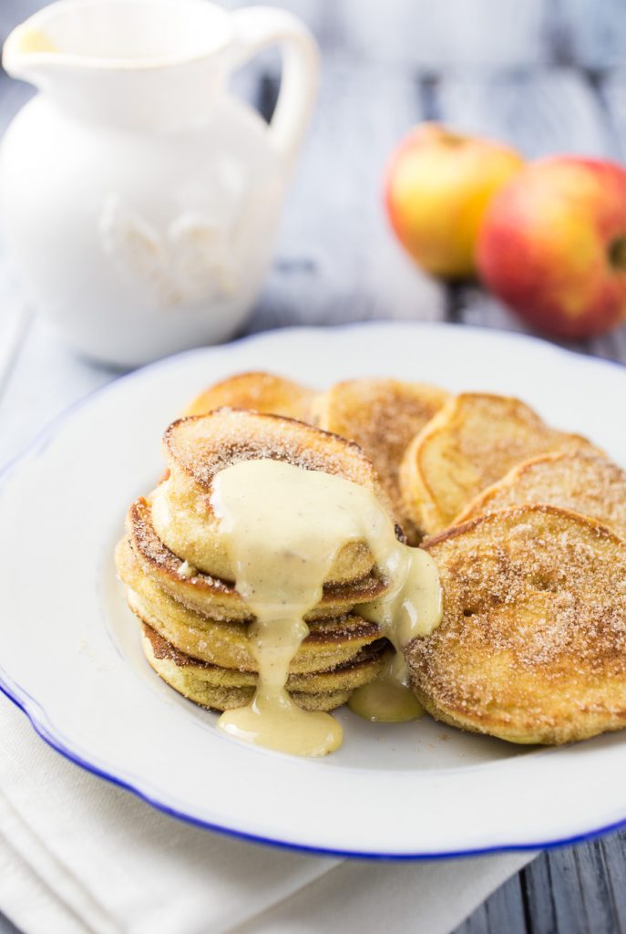 Apple beignets with vanilla sauce | The Girl Loves To Eat