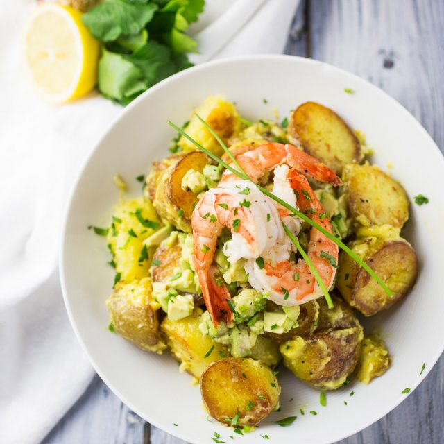 Avocado prawn potato salad | The Girl Loves To Eat
